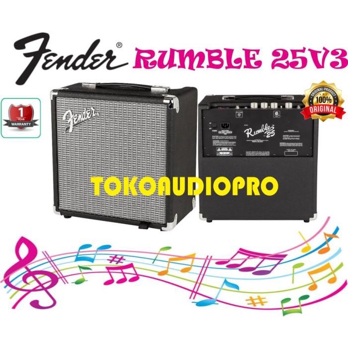 Jual Ampli Bass Fender Rumble 25 V3 Bass Amplifier Gitar Bass Combo 28 ...