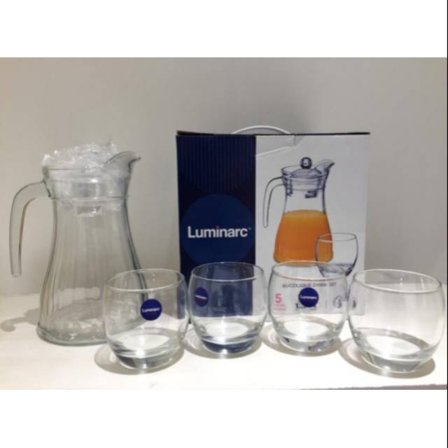 Jual Teko kaca LUMINARC + 4 Gelas | Shopee Indonesia