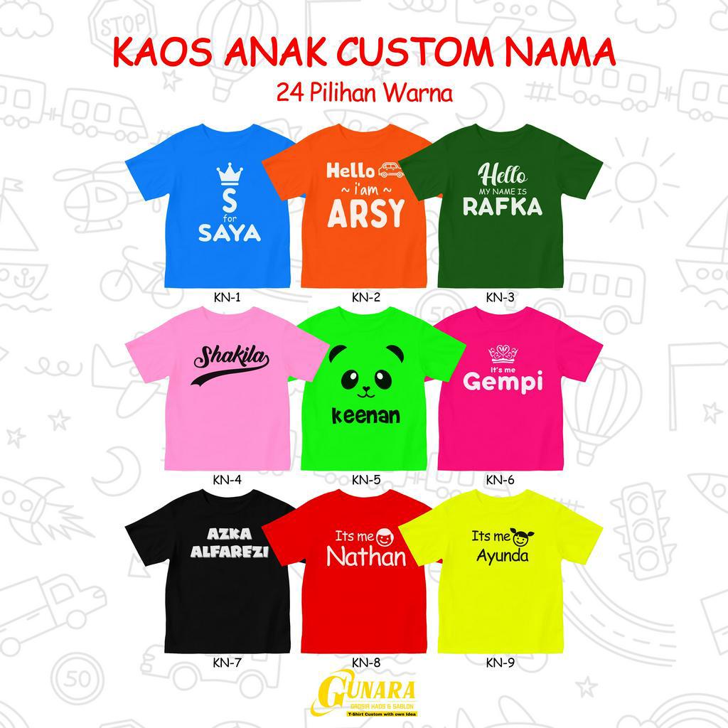 Jual Gunara Kaos Katun Anak Laki Laki dan Perempuan Premium Unisex ...
