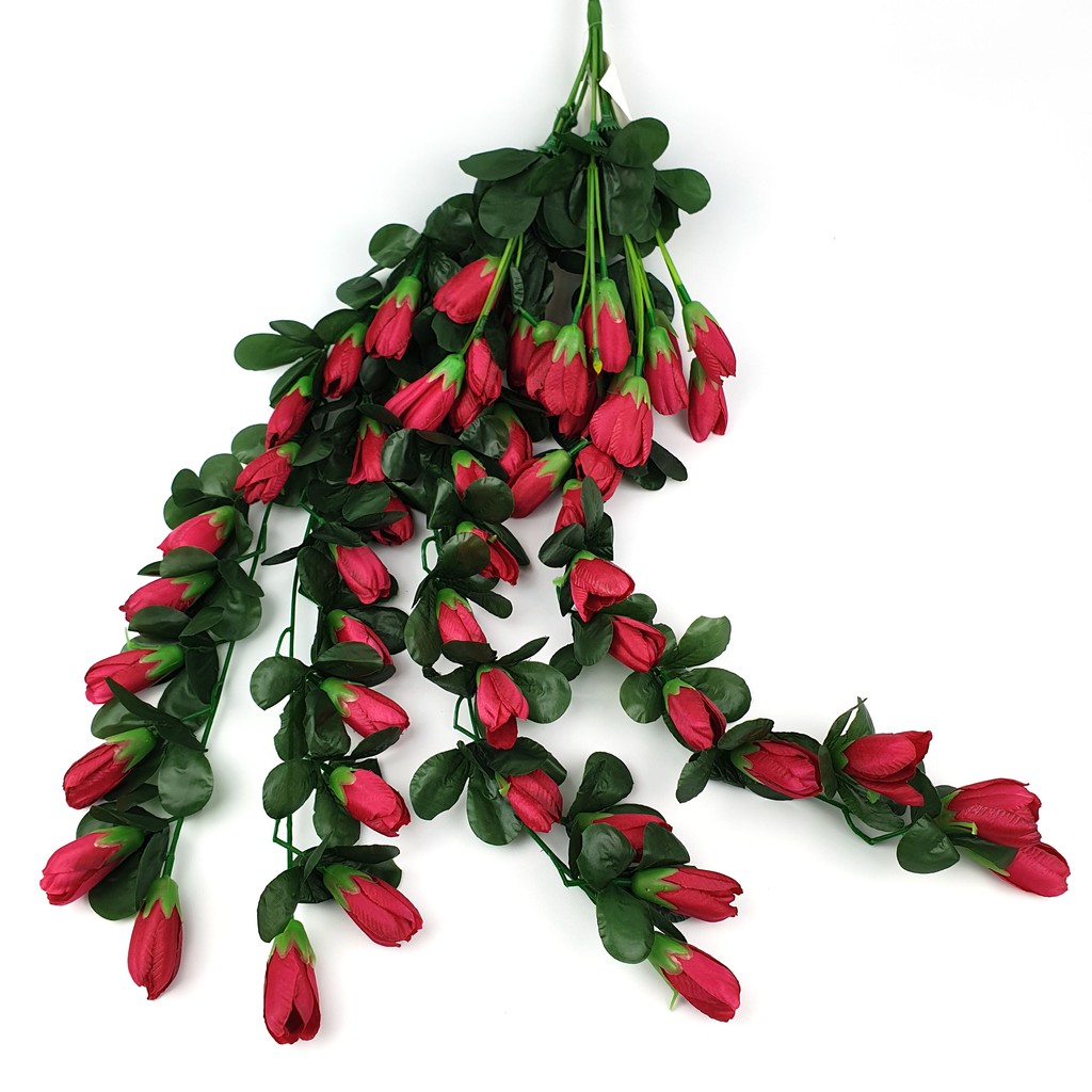 Jual Bunga Mawar Kuncup Untai 60cm/ Bunga Palsu/ Bunga Rambat/ Bunga ...