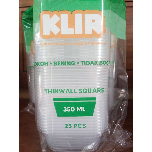 Jual Thinwall 350 Ml Square Thinwall 350 Ml Kotak Klir 25pcs Shopee