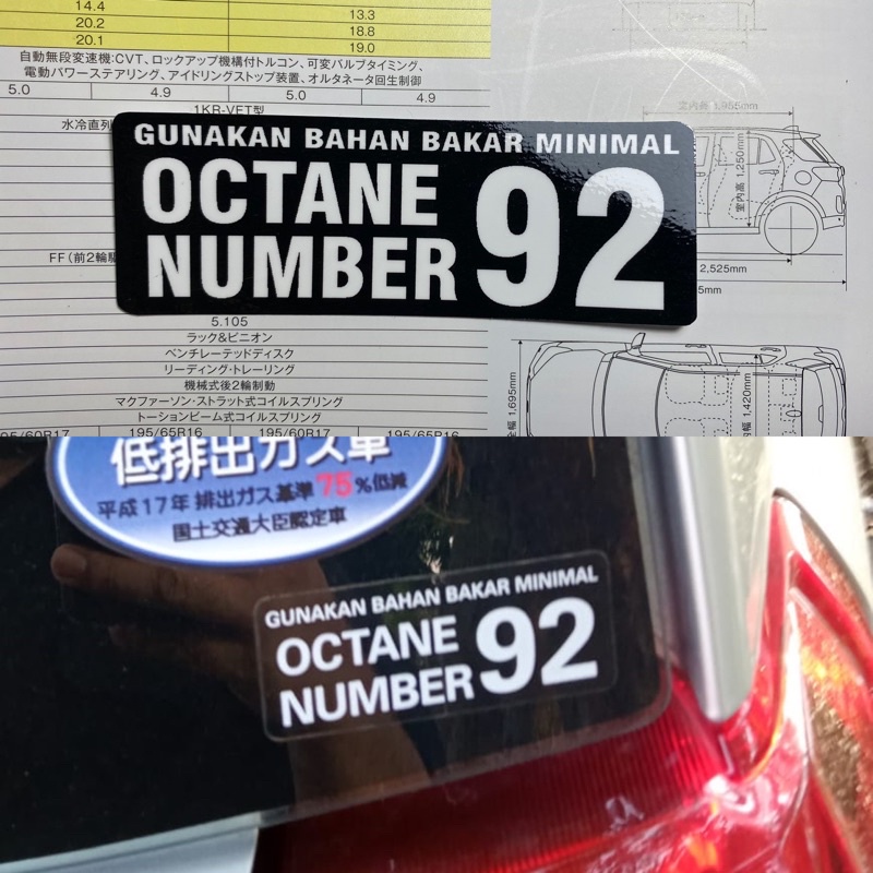 Jual stiker bensin octane number 92 | Shopee Indonesia