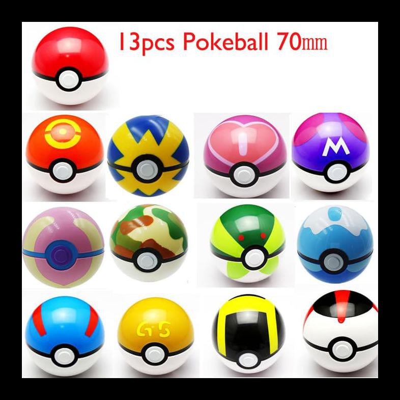 Jual BARU POKEBALL FIGURE 13 PIECE GREAT BALL ULTRA BALL LOVE BALL ...