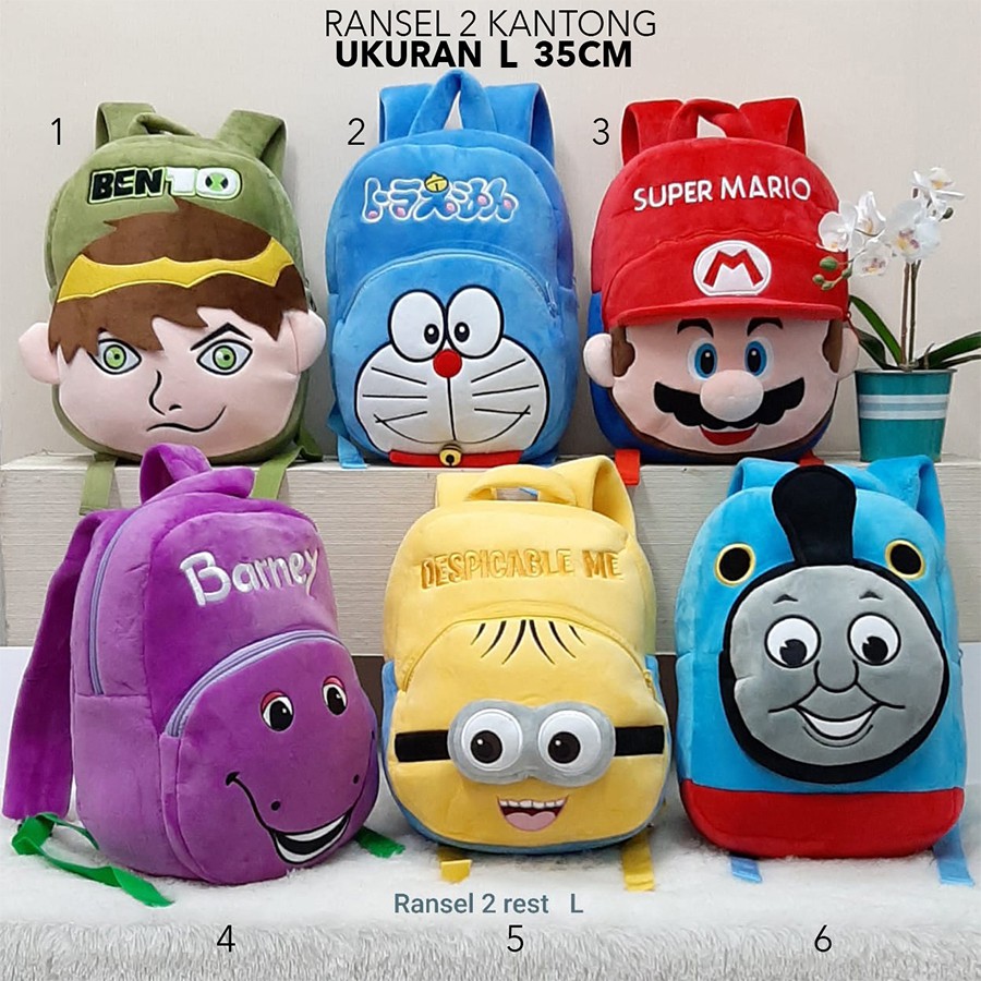 Jual Ransel boneka TK pooh ben ten rabbit sofia ikan dori mario minion ...