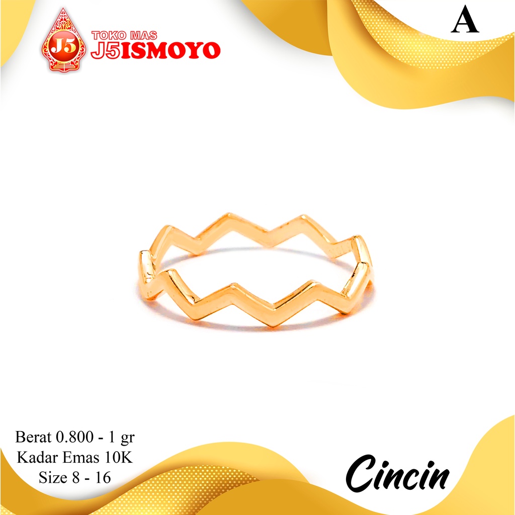 Jual Cincin Emas 10K Polos Simple dan Elegan Divya J5 Ismoyo | Shopee ...