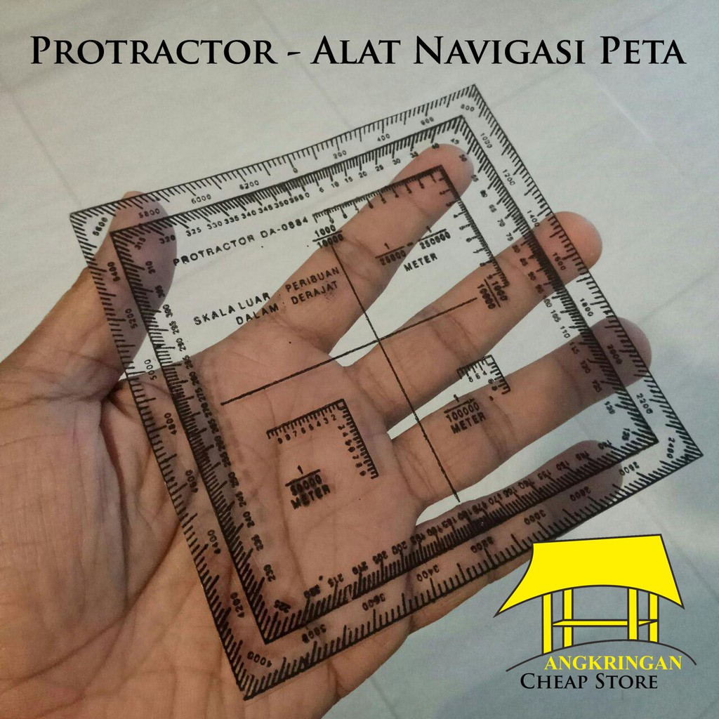 Jual Protractor Protraktor Penggaris Navigasi Skala Peta Kompas ...