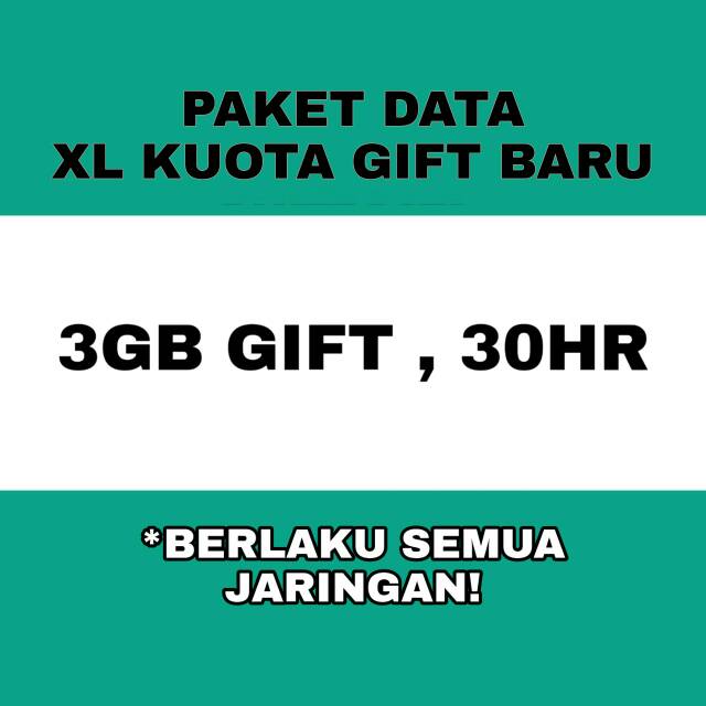 Jual Paket data xl kuota gift baru 3gb gift sebulan paket hadiah ...