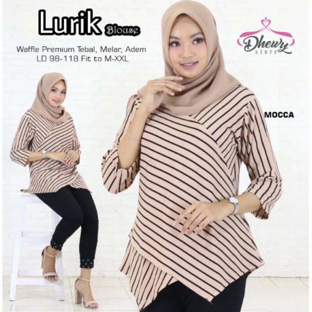 Jual BLOUSE WANITA // LURIK // WAFFLE | Shopee Indonesia