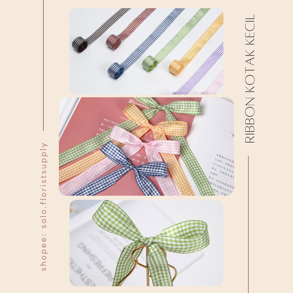 Jual PITA MOTIF KOTAK KECIL 2CM KOREAN RIBBON SQUARE PATTERN PREMIUM ...