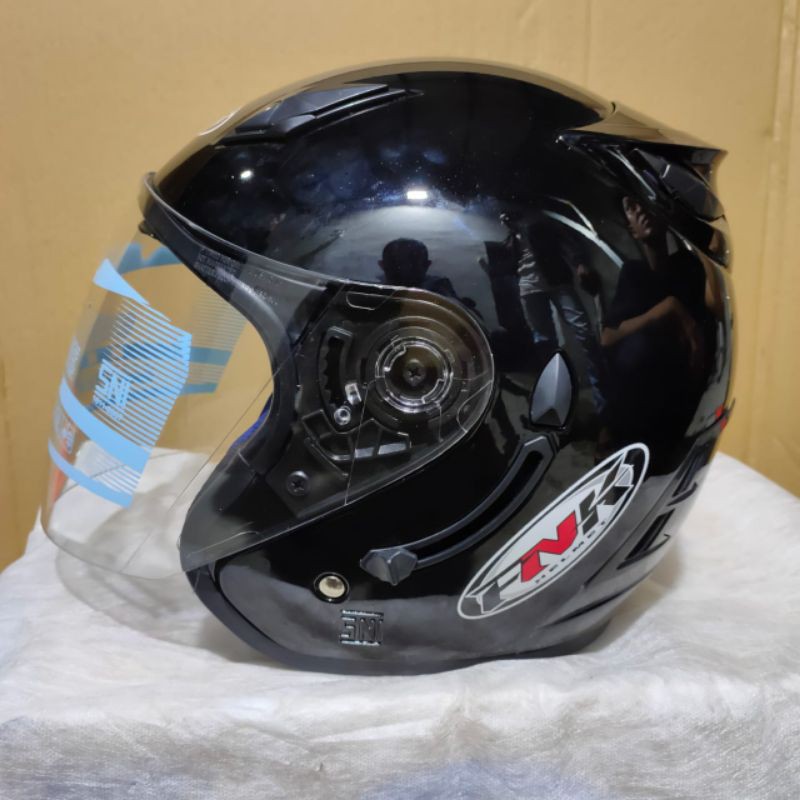 Jual HELM CENTRO DOUBLE VISOR DUA KACA HITAM GLOSSY | Shopee Indonesia