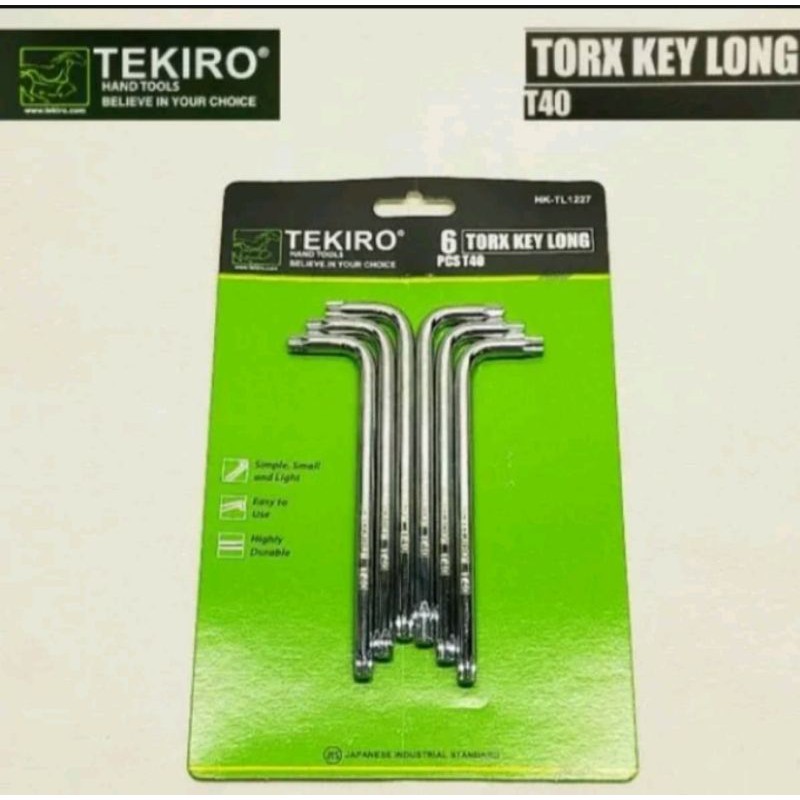 Jual Tekiro Kunci L bintang T15,T40,T45 panjang satuan /Torx key Kunci kepala babi motor Honda ...