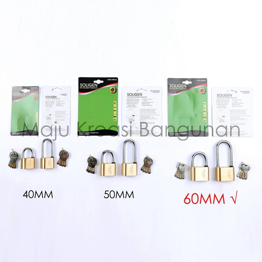 Jual Gembok Per SOLIGEN Kunci Komputer Kuningan 60mm Panjang Pendek ...