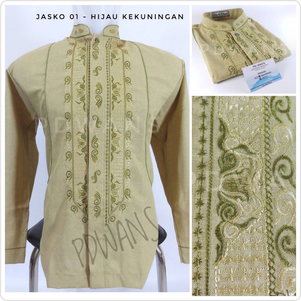 Jual JASKO JAS KOKO BAJU JAS KOKO Bordir Baju Jas Koko Muslim Hijau ...
