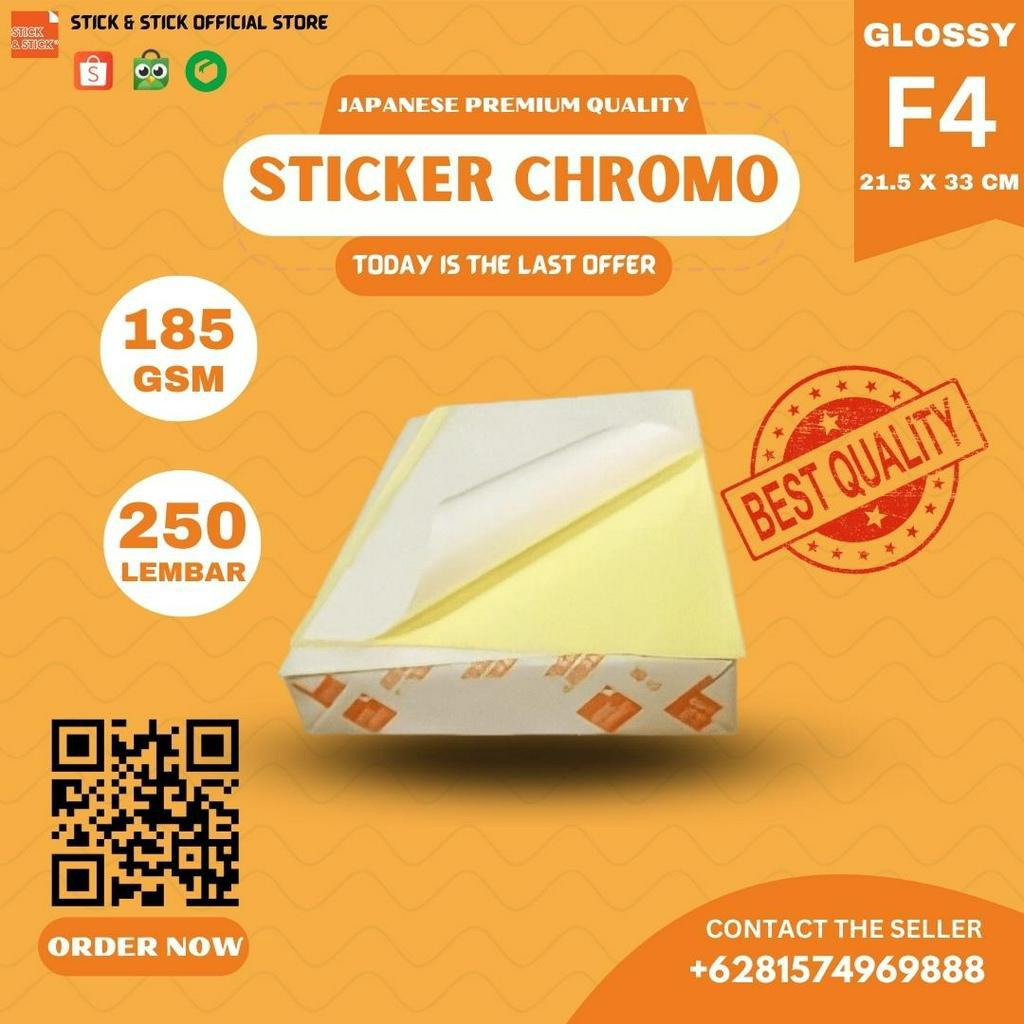 Jual FOLIO F4 STICKER CHROMO Glossy ULTIMATE QUALITY 250 LEMBAR ...
