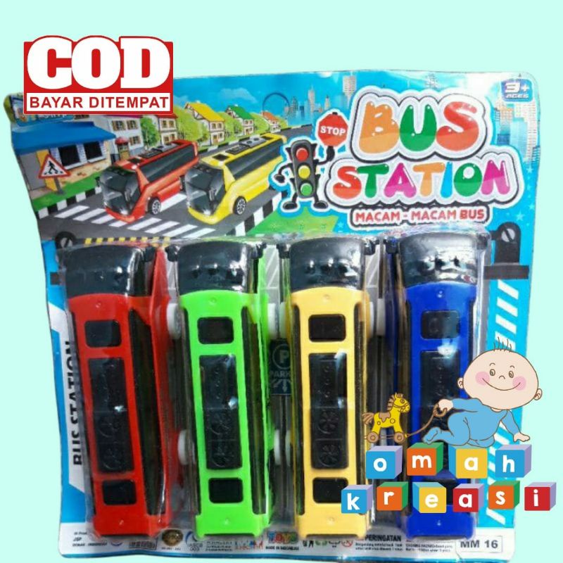 Jual Mainan Anak Mainan Bus Station ISi 4 PCS | Shopee Indonesia