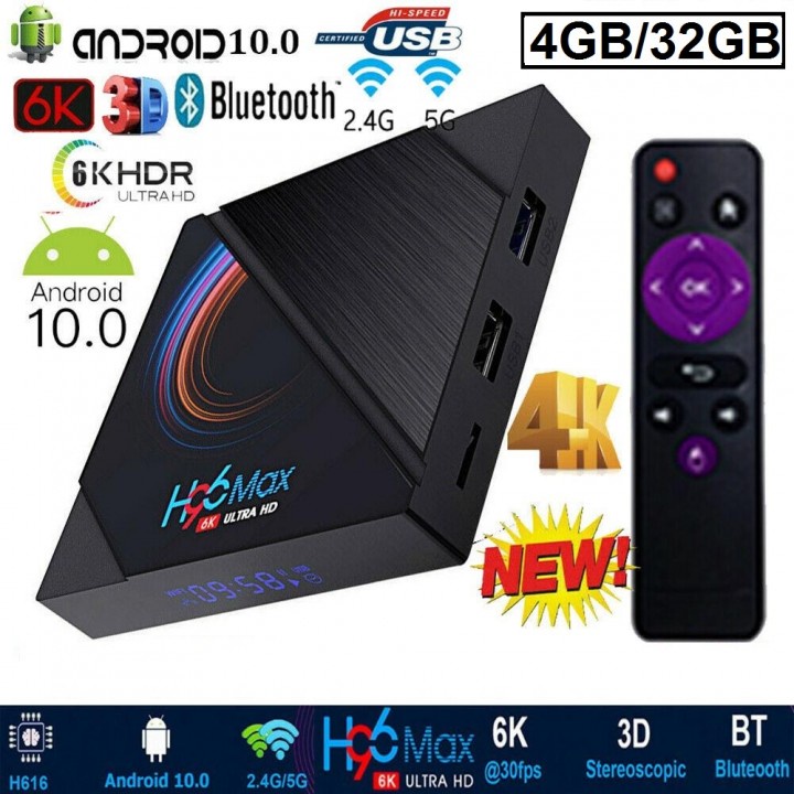 Jual VIA5928 - H96 MAX H616 - Android OS Smart TV Box 6K UHD - RAM 4GB ROM 32GB | Shopee Indonesia