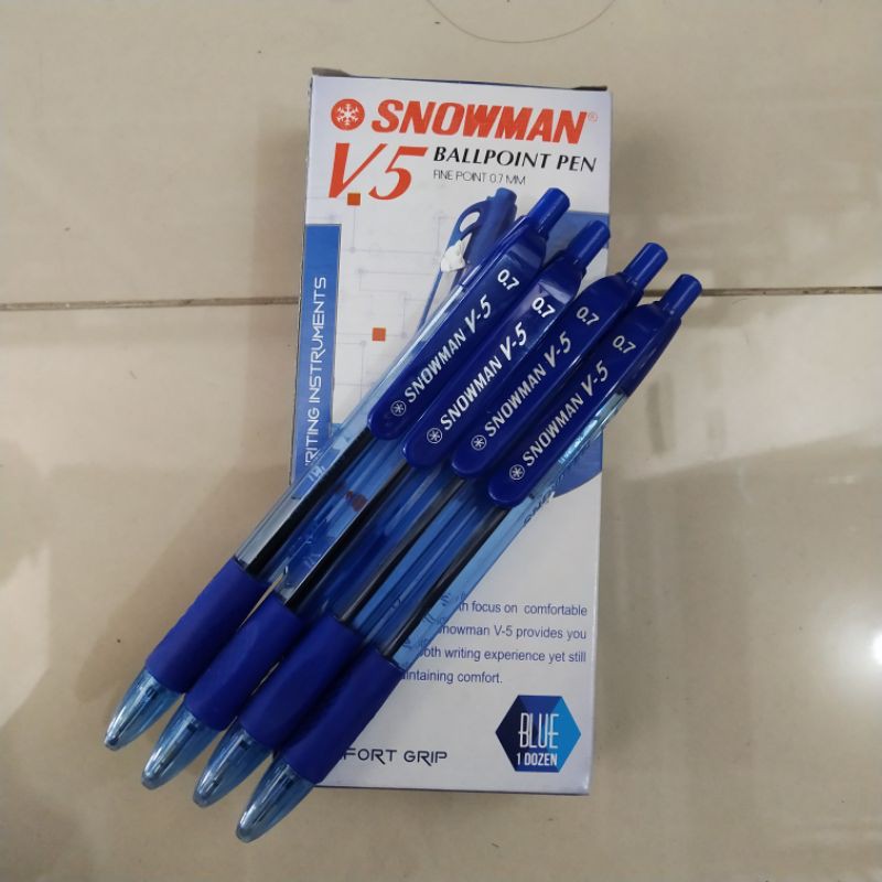Jual Pulpen Snowman V-5 0.7mm / (1pak/12pcs) | Shopee Indonesia