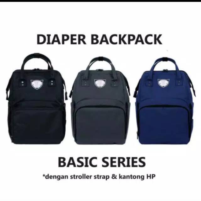 Jual Diaper Backpack Basic Series By Little Munya warna Navy | Shopee Indonesia