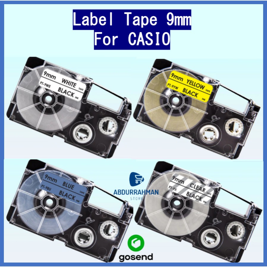 Jual Label Tape 9 12 18 mm for Casio EZ Label Tape Printer 9mm 12mm ...