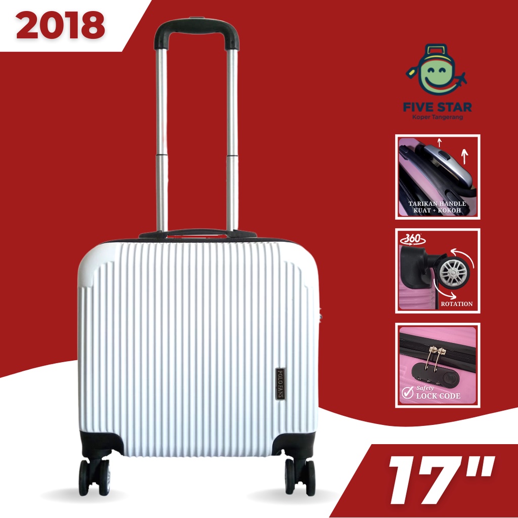 Jual [BISA COD] Koper 2018 17 Inch Polo Fans size 17 inch Warna Pink ...