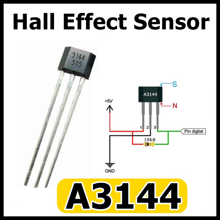 Jual A3144 OH3144 Y3144 Sensitive Hall Effect Sensor Motor A 3144 ...