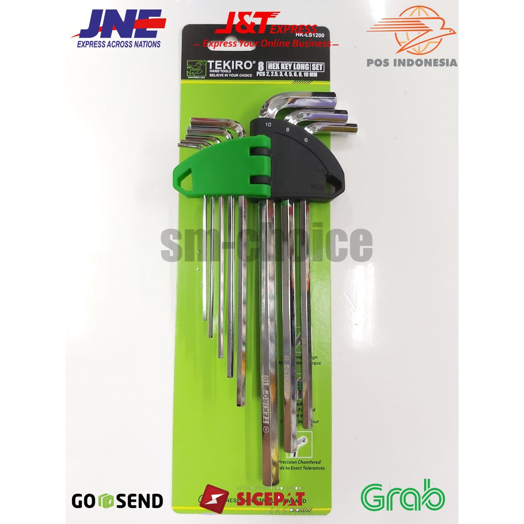 Jual KUNCI L TEKIRO 1SET - KUNCI L SET TEKIRO PANJANG 8PCS (2-10MM) - 218 | Shopee Indonesia