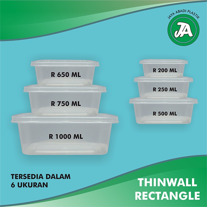 Jual Thinwall Kotak Makan 500 ML Rectangle Plastik Container - 25 Pcs | Shopee Indonesia
