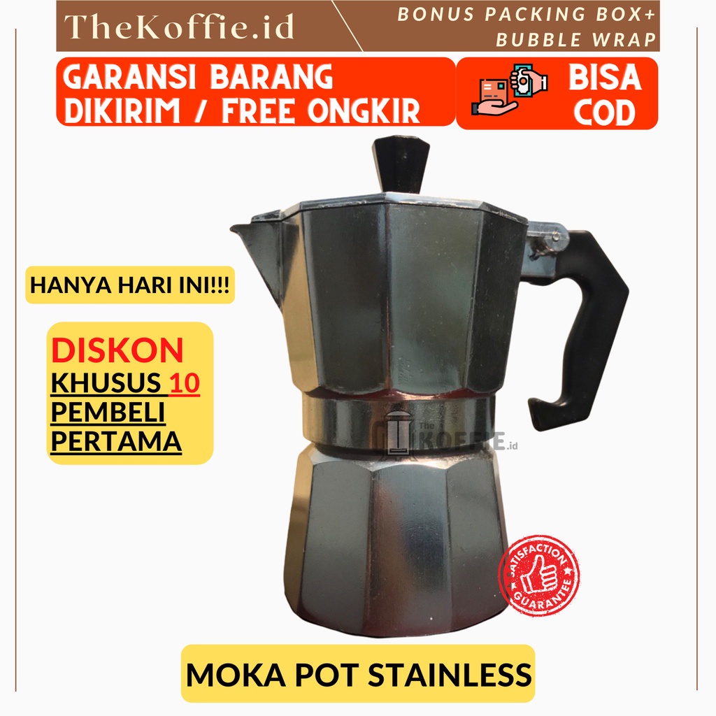 Jual MOKA POT Coffee maker mocapot mocca pot penyeduh kopi peralatan / alat kopi manual mokapot ...