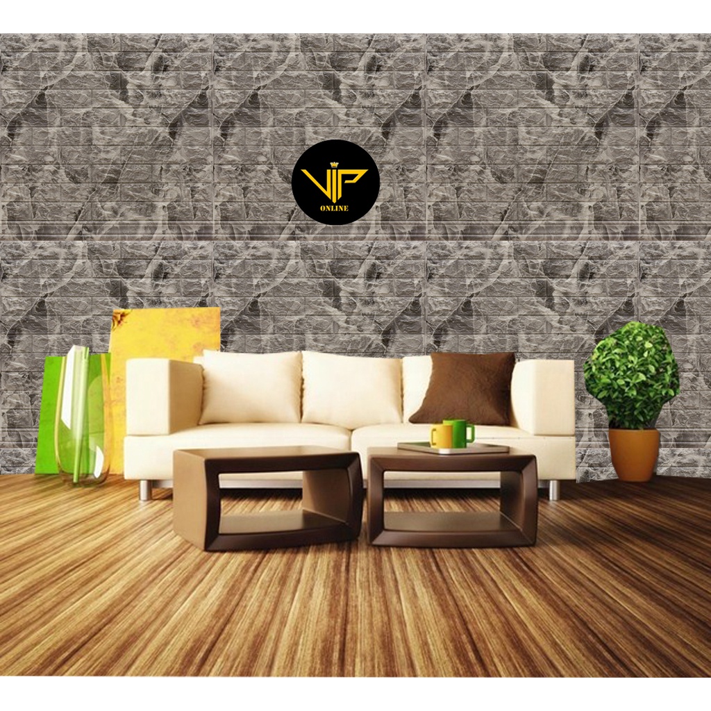 Jual VIP Wallpaper Foam Brick Wall Paper Sticker Corak 02 70cm x 77cm ...