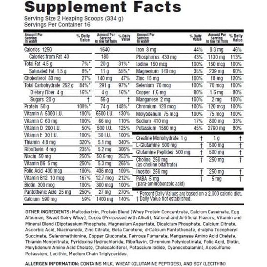 Jual Optimum Nutrition Serious mass 12 lb whey protein - 50d9 | Shopee ...