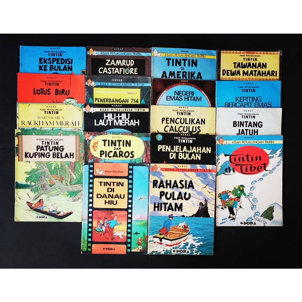 Jual Komik Cergam Eropa Seri Kisah Petualangan Tintin Indira 18 Buku ...