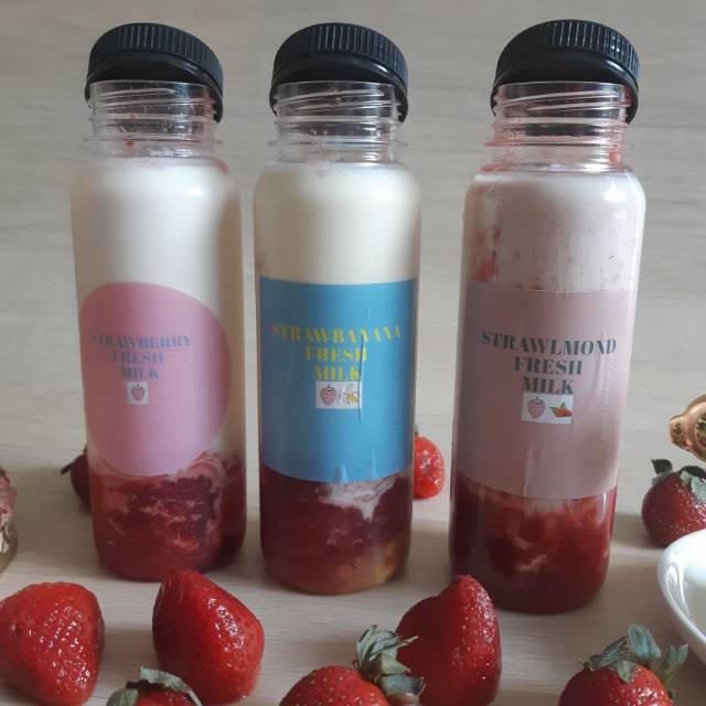 Jual PROMO SHOPEE! STRAWBERRY FRESH MILK KOREA RECIPE ALMOND MILK ...