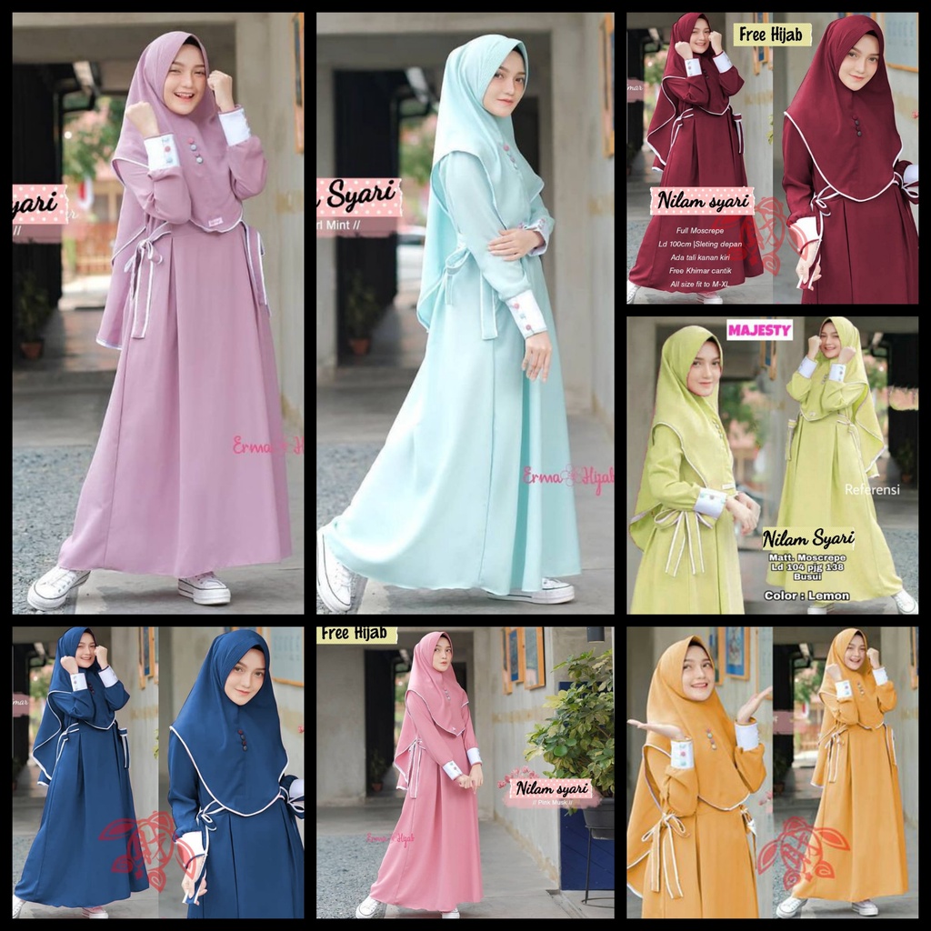 Jual NILAM - DRESS BAJU GAMIS PAKAIAN MUSLIM WANITA REMAWA DEWASA ...