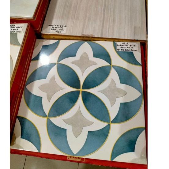 Jual DISCOUNT !! 1.1 Keramik Lantai Kilap Asia Lebanon Blue 40x40 KW1 ...