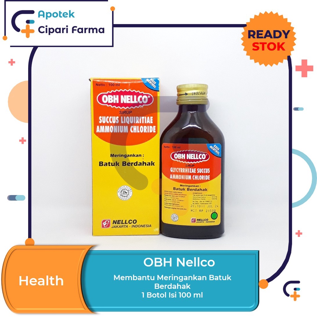 Jual OBH Nellco Sirup Obat Batuk Berdahak Rasa Menthol isi 100ml ...