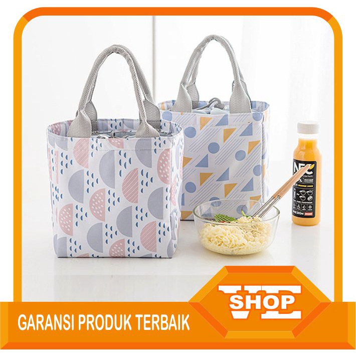 Jual ️ Veshop ️ AA163 Tas Bekal Pattern Modern Lunch Cooler Bag Salur ...