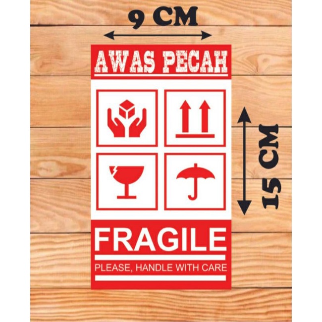 Jual STIKER FRAGILE UKURAN 9x15 cm. Isi 100pcs | Shopee Indonesia