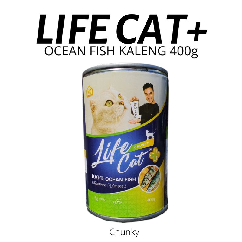 Jual Life Cat + Plus Ocean Fish Kaleng 400gr CHUNKY (Hijau Muda ...