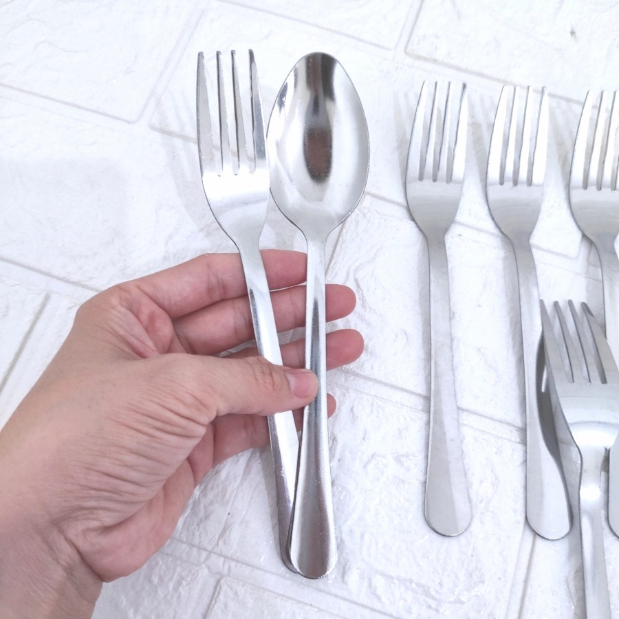 Jual Sendok Garpu Makan Stainless Steel Satuan Set 6 pc | Shopee Indonesia