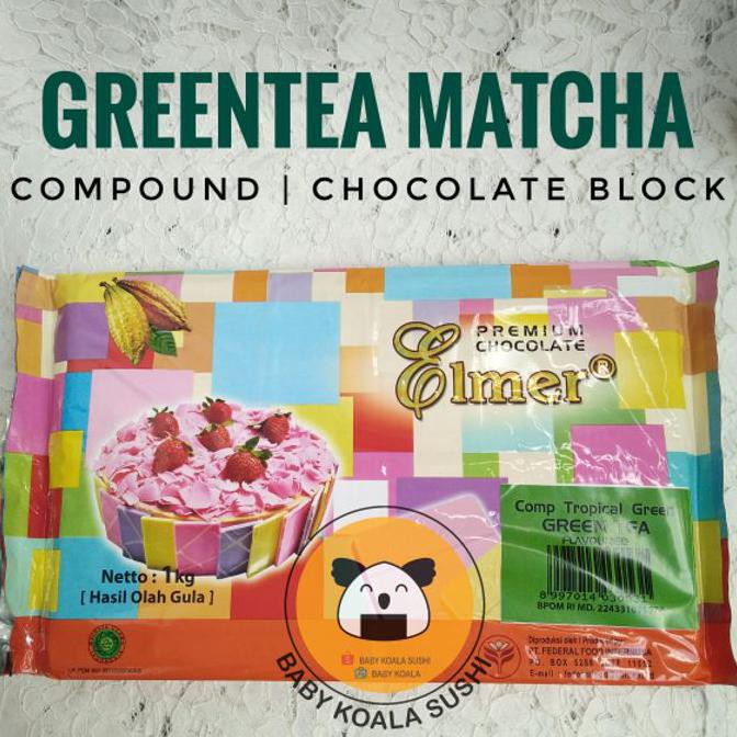 Jual ELMER GREENTEA/ MATCHA 1kg | Green Tea Coklat Blok | Compound ...