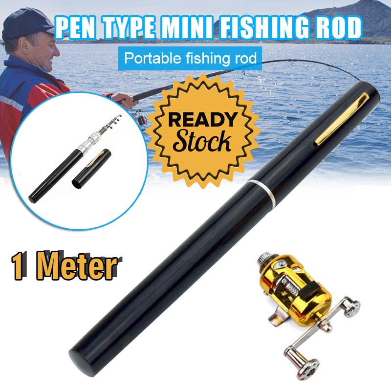 Jual Mini Portable Fish Pen Fishing Rod Length 1 Meter Joran Pancing ...