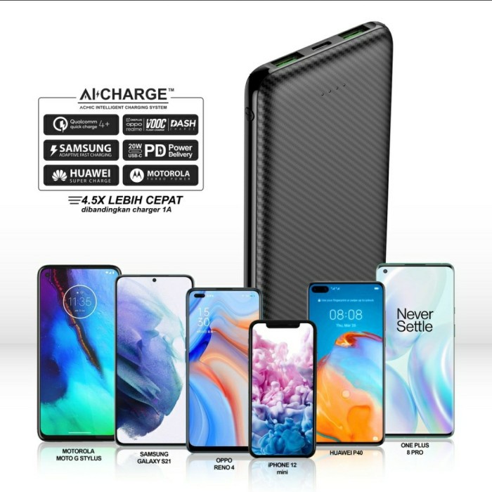 Jual ACMIC C10 PRO 10000mAh Power Bank Quick Charge 3.0 PD Power Delivery | Shopee Indonesia