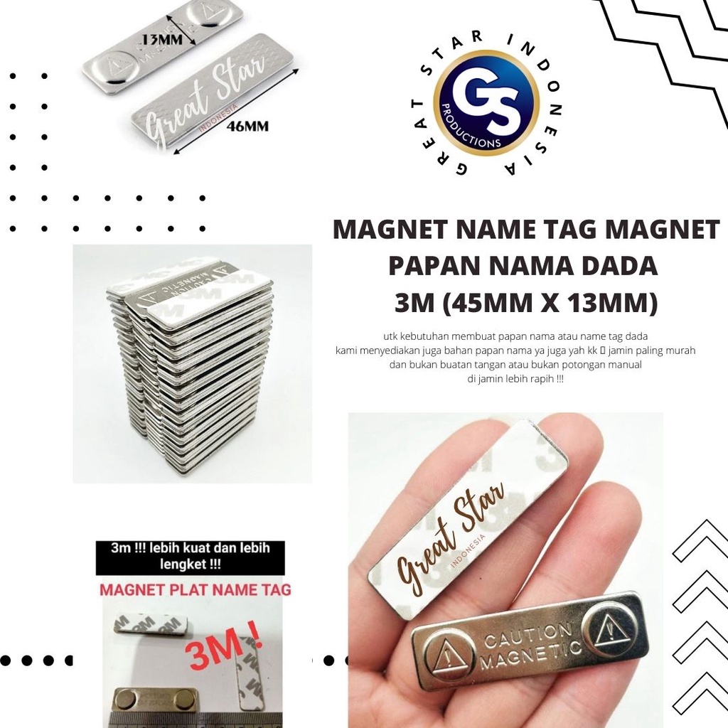 Jual MAGNET NAME TAG MAGNET PAPAN NAMA DADA 3M (45MM X 13MM) | Shopee ...