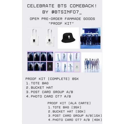 Jual BTS PROOF KIT FANMADE GOODS (UNOFFICIAL MERCHANDISE) | Shopee ...