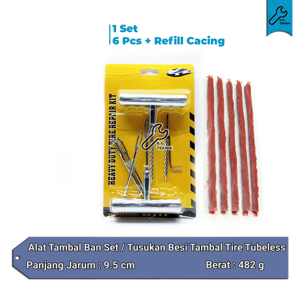Jual Alat Tambal Ban Tubeless BESI Kit Set Tusukan ban PROMO Mobil ...