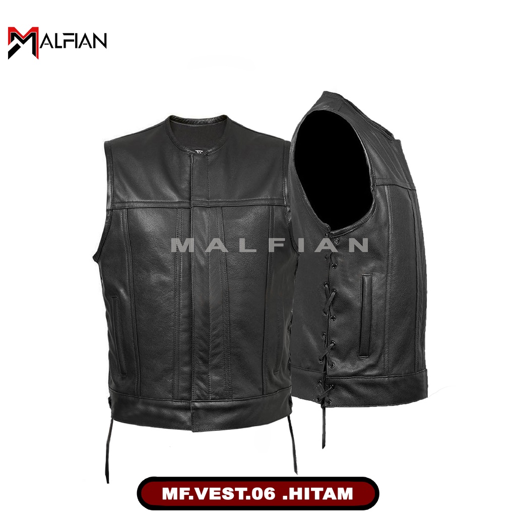 Jual Rompi Kulit Bikers Vest Kulit Sintetis Style Bikers Rompi Kulit ...