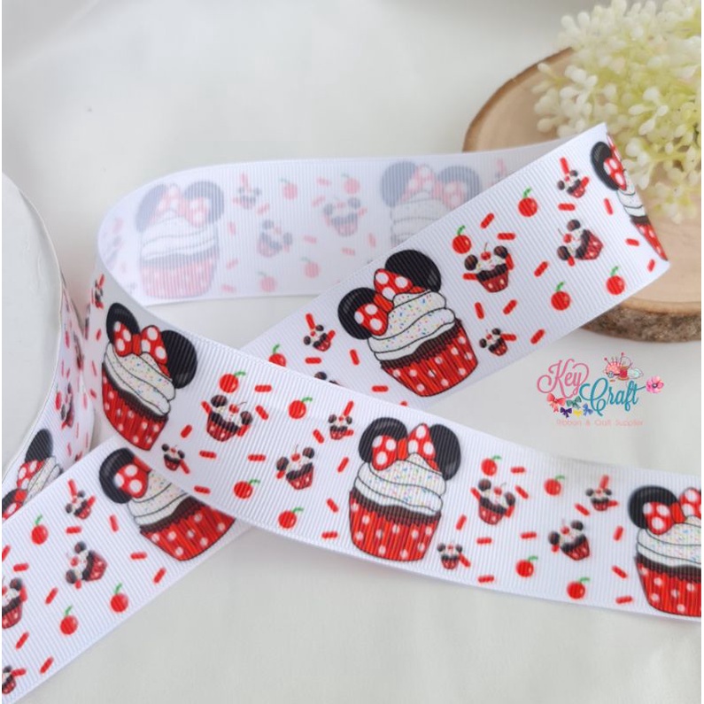 Jual Pita Grossgrain 3,8cm motif Mickey/Mini Mouse | Shopee Indonesia