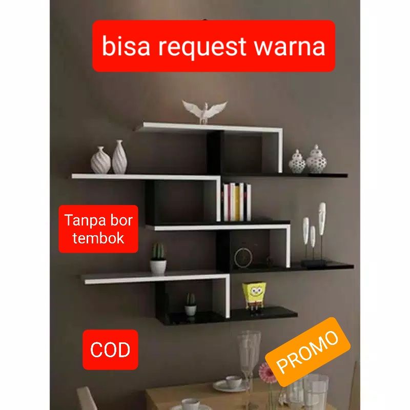 Jual Rak ambalan dinding modern / rak hiasan dinding / dekorasi dinding ...