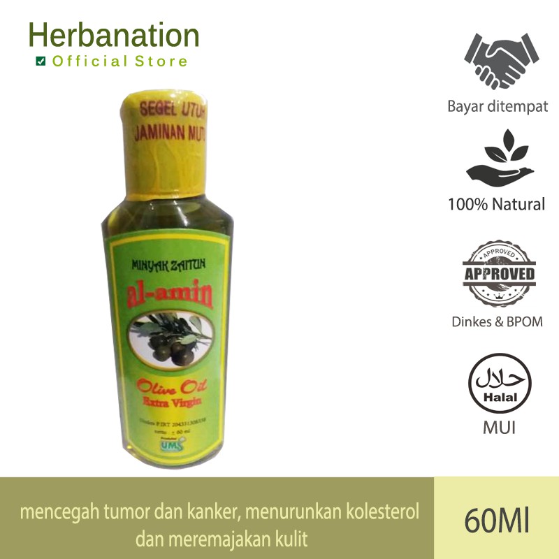 Jual Minyak Zaitun Al Amin Extra Virgin Olive Oil 60 Ml, Obat gangguan ...
