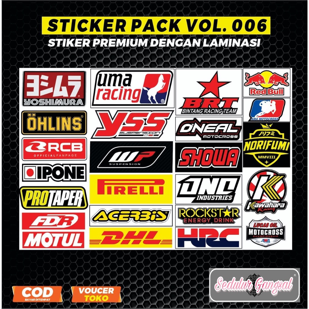 Jual Stiker Recing Pack premium laminasi | Shopee Indonesia